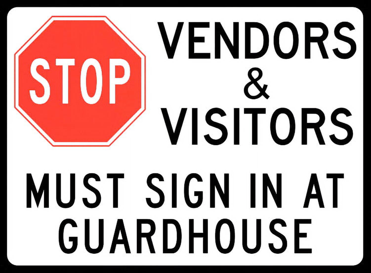Vinyl Stickers - Vendors & Visitors Sign - Safety and Warning Warehouse ...