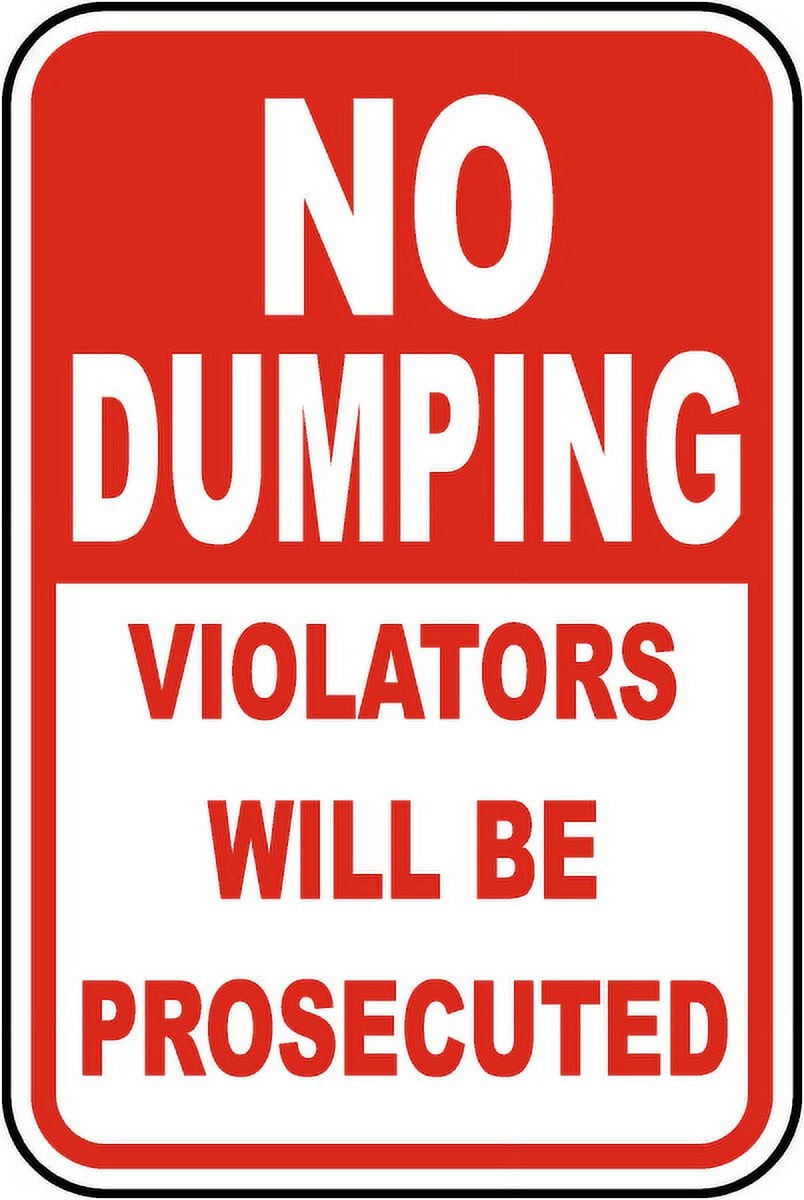 Vinyl Stickers - Violators Prosecuted No Dumping Sign 3 - Safety and ...