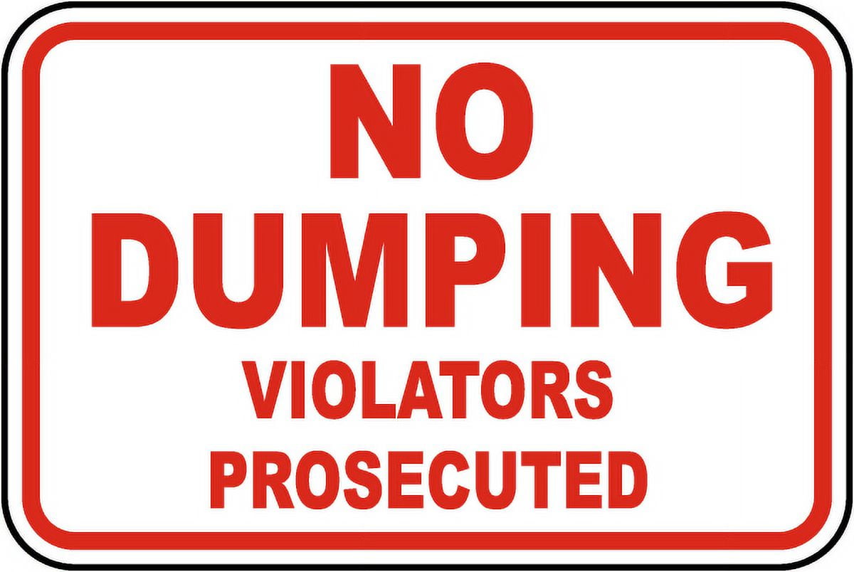 Vinyl Stickers - Violators Prosecuted No Dumping Sign - Safety and ...