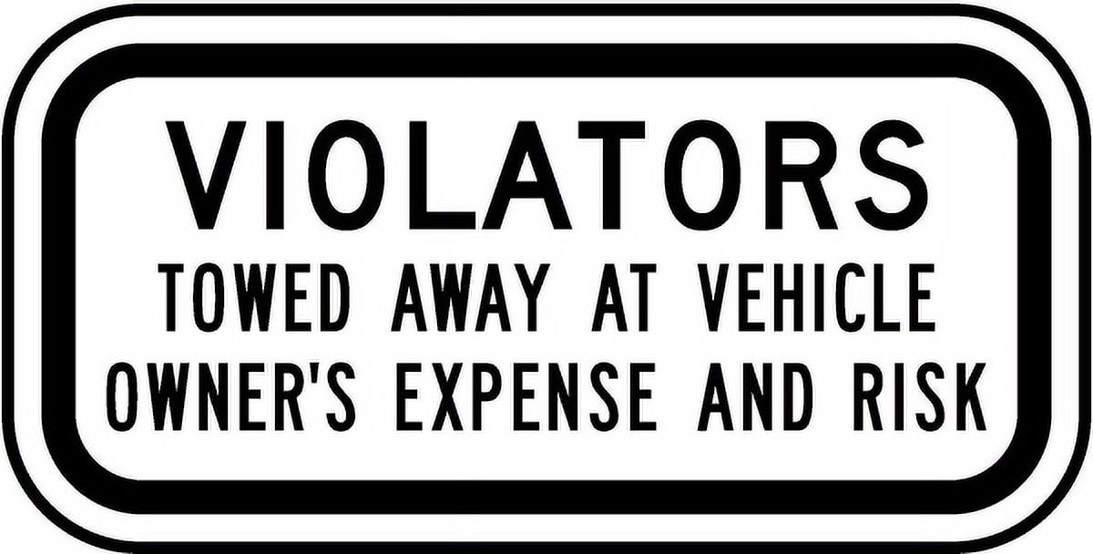 Vinyl Stickers - Violators Towed Away Sign U3 - Safety and Warning ...