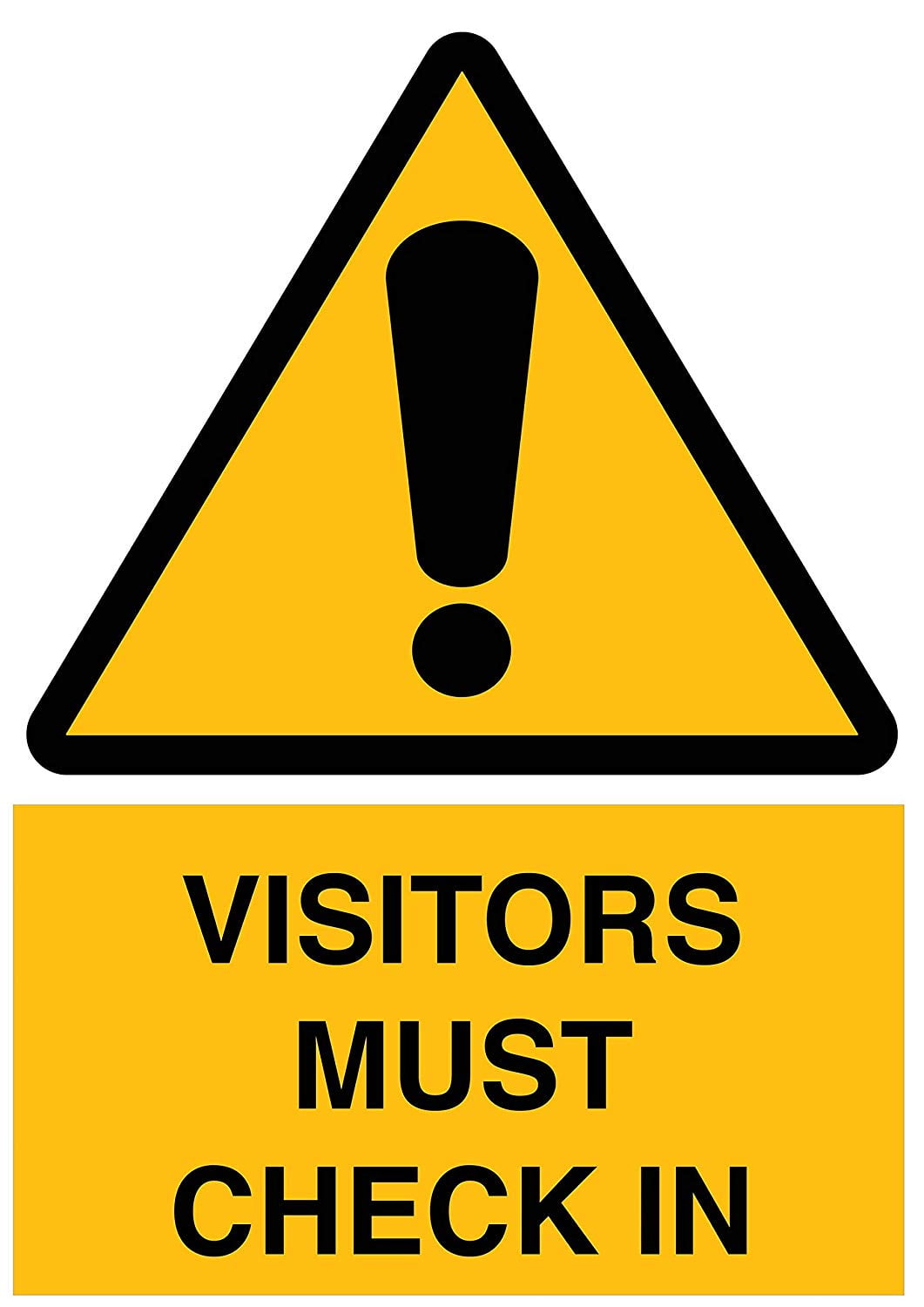 Vinyl Stickers - Visitors Must Check in Sign V7 - Safety and Warning ...