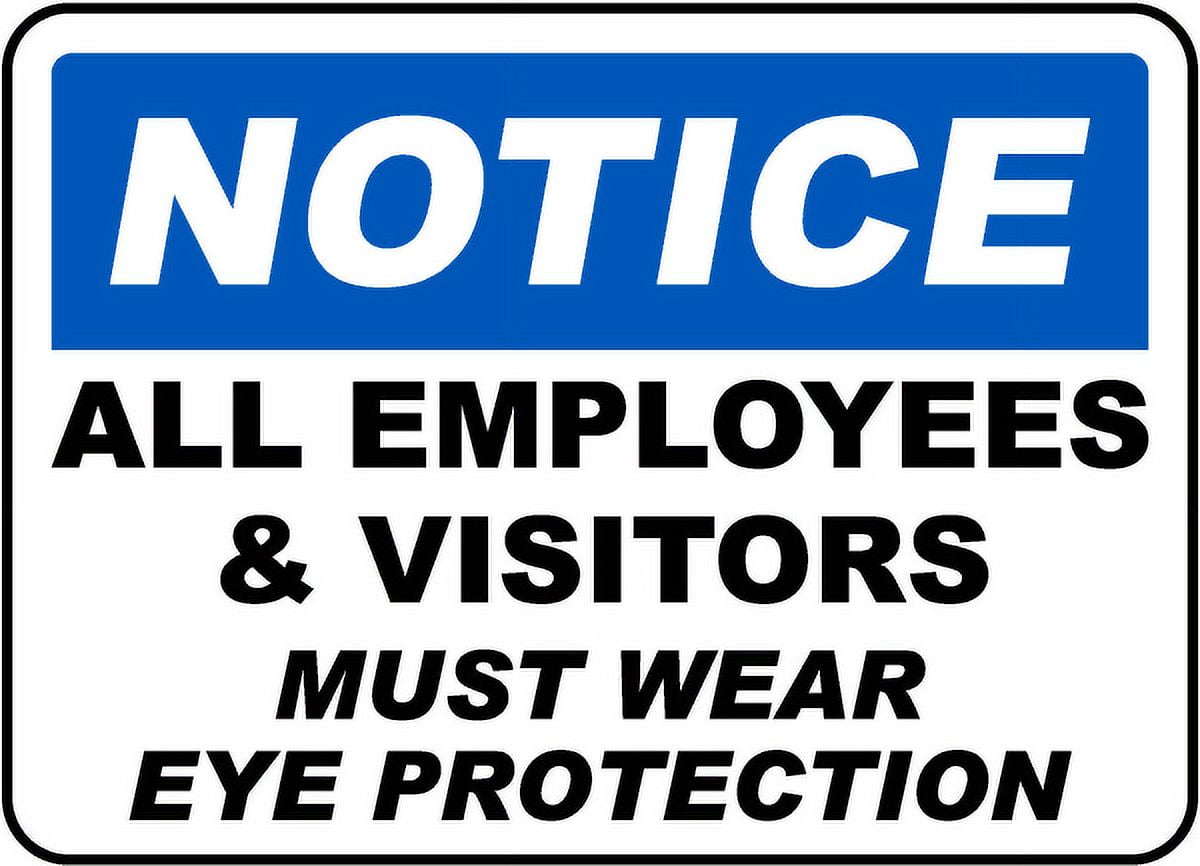 Vinyl Stickers - Visitors Must Wear Eye Protection Sign - Safety and ...