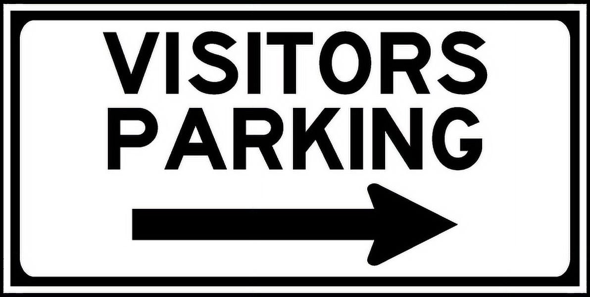 Vinyl Stickers - Visitors Parking (Right Arrow) Sign - Safety and ...