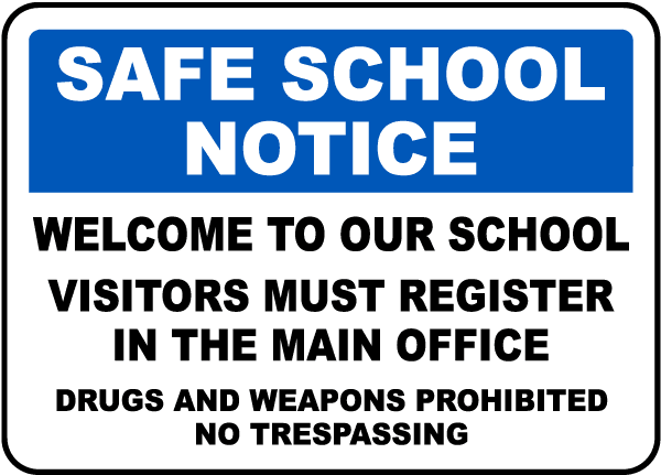 Vinyl Stickers - Visitors Register at Main Office Sign - Safety and ...