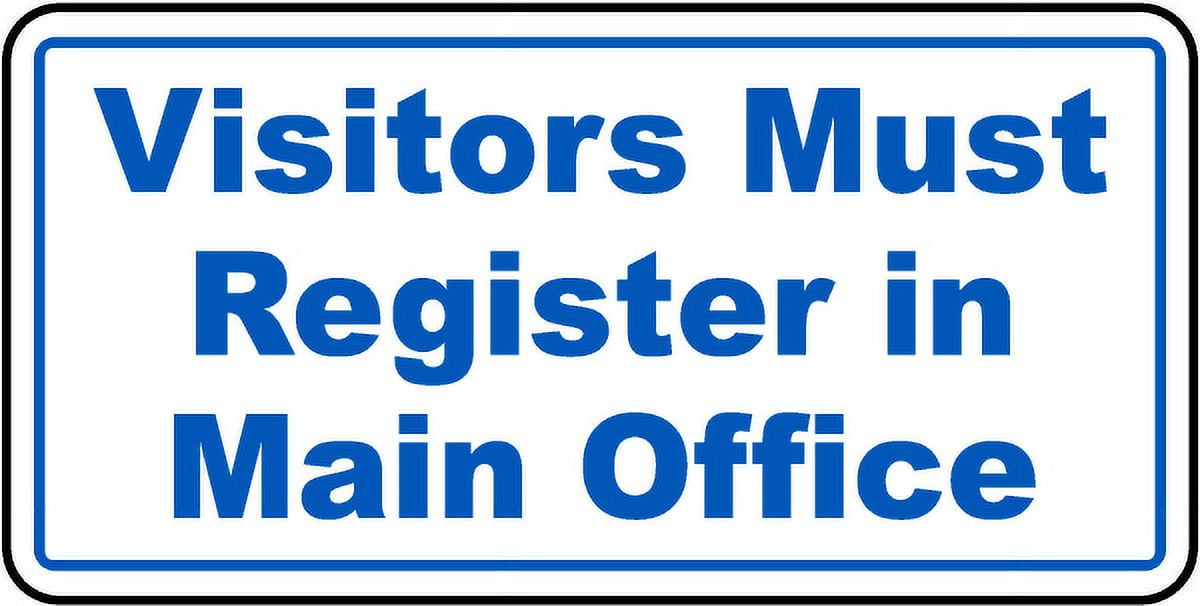 Vinyl Stickers - Visitors Register in Main Office Sign - Safety and ...