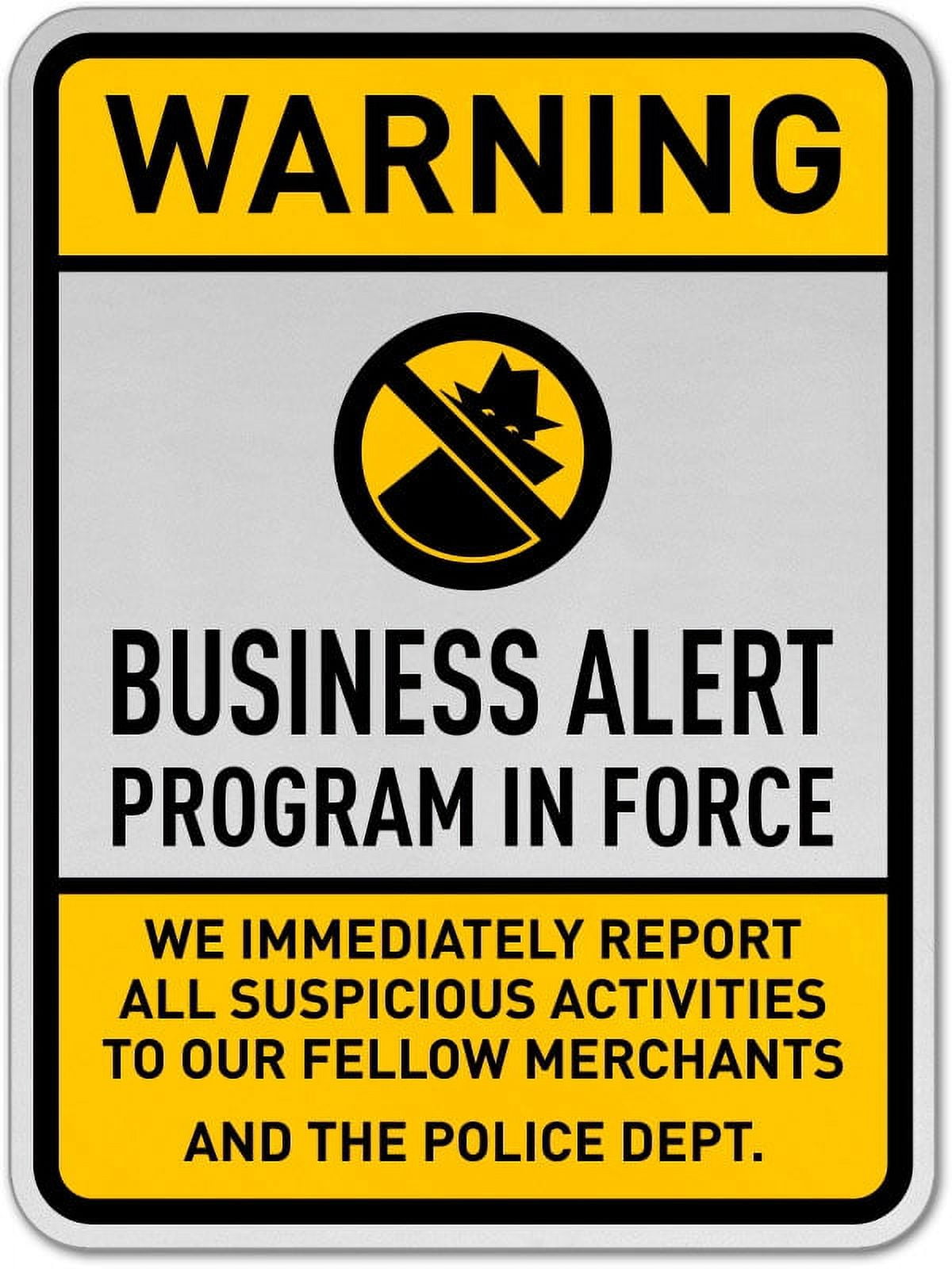 Vinyl Stickers - Warning Business Alert Program in Force Sign - Safety ...