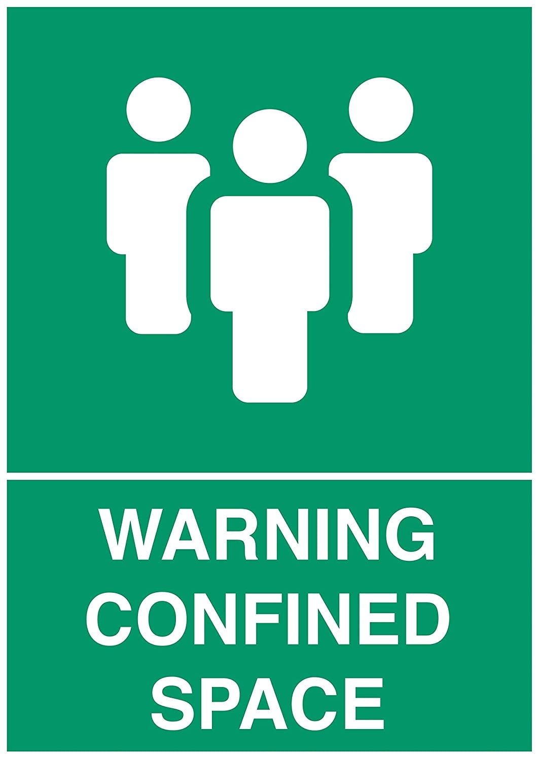 Vinyl Stickers - Warning Confined Space Green Sign - Safety and Warning ...