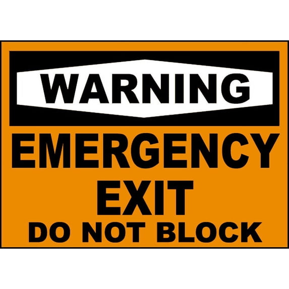 Vinyl Stickers - Warning Emergency Exit Sign - Safety and Warning ...
