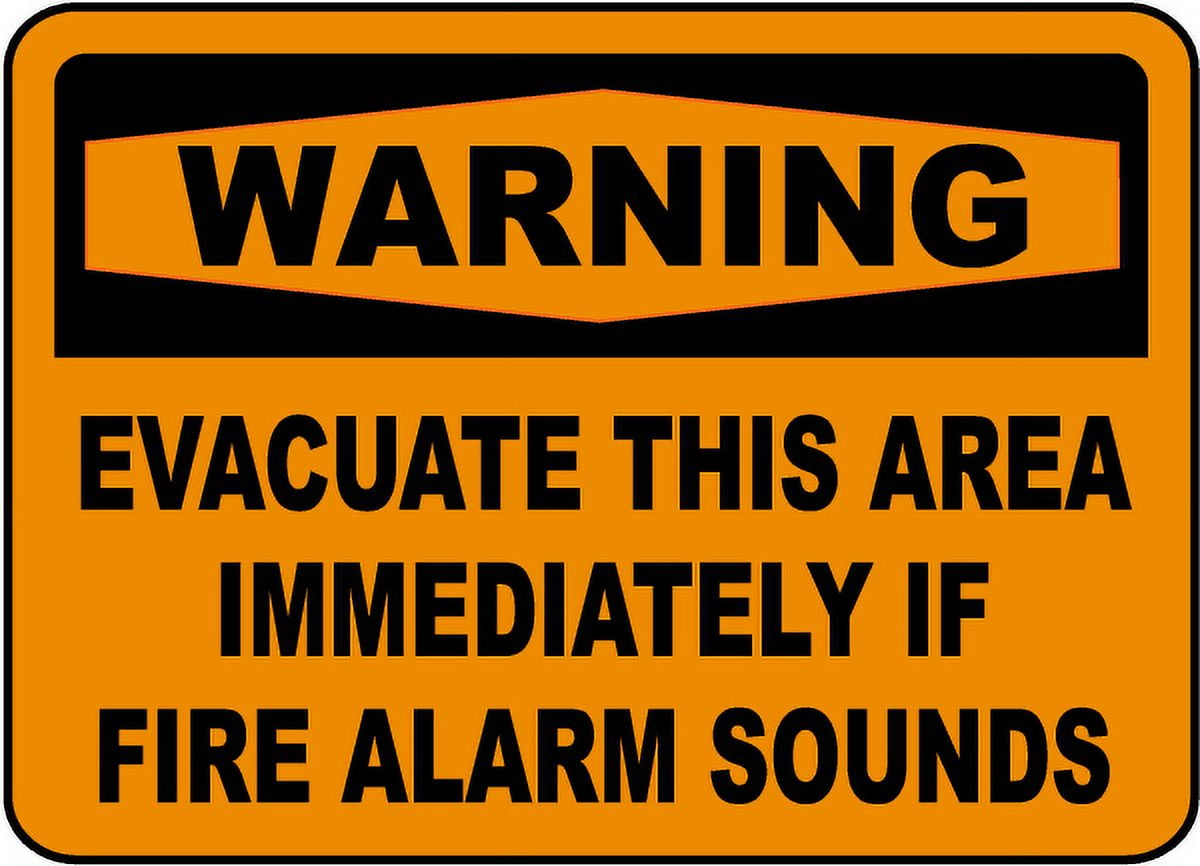 Vinyl Stickers - Warning Evacuate If Alarm Sounds Sign - Safety and ...