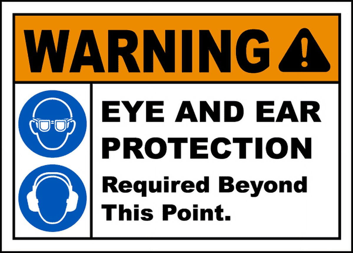 Vinyl Stickers - Warning Eye and Ear Protection Sign - Safety and ...
