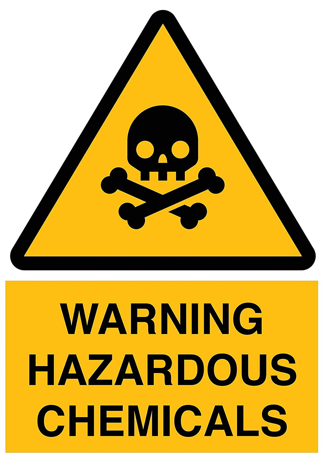 Vinyl Stickers - Warning Hazardous Chemicals Sign - Safety and Warning ...