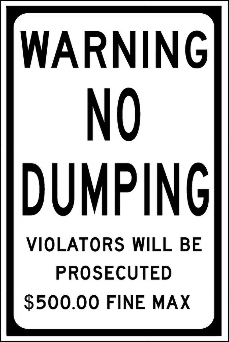 Vinyl Stickers - Warning No Dumping Sign - Safety and Warning Warehouse ...