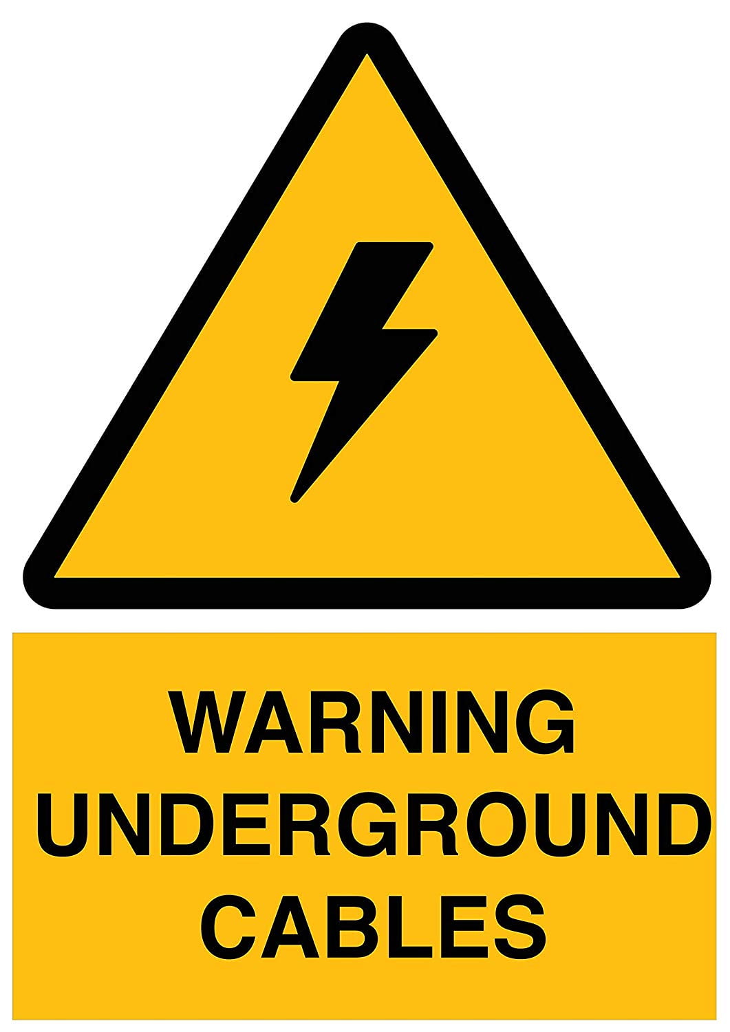 Vinyl Stickers - Warning Underground Cables Sign - Safety and Warning ...