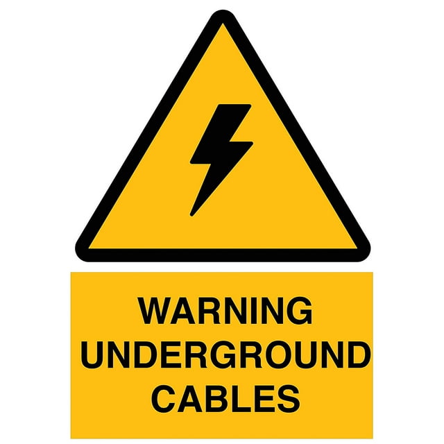 Vinyl Stickers - Warning Underground Cables Sign - Safety and Warning ...