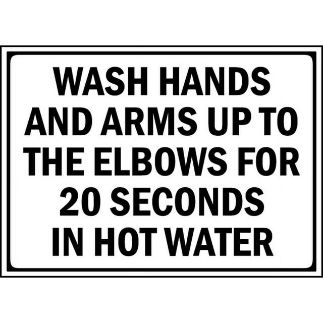 Vinyl Stickers - Wash Hands Up to Elbows Sign - Safety and Warning ...