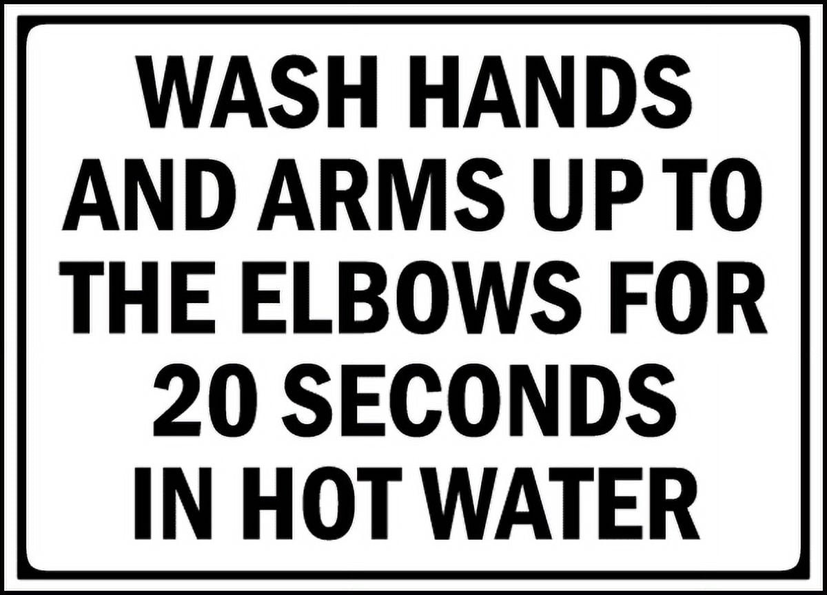 Vinyl Stickers - Wash Hands Up to Elbows Sign - Safety and Warning ...