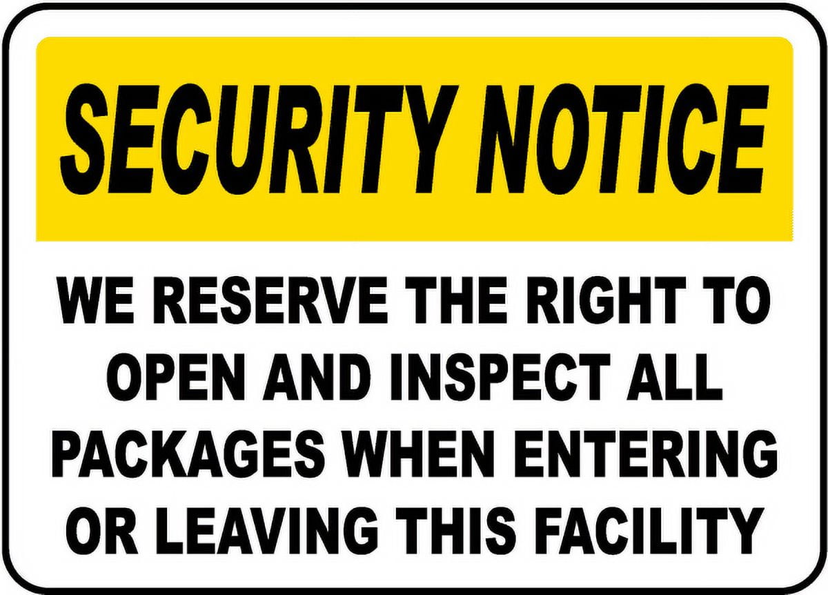 Vinyl Stickers - We Reserve The Right to Inspect Sign - Safety and ...
