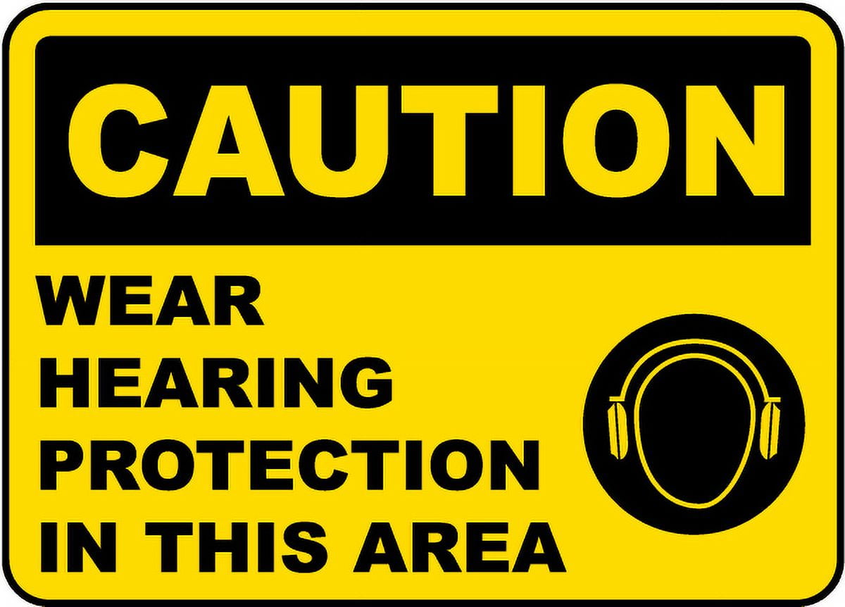 Vinyl Stickers - Wear Hearing Protection Sign - Safety and Warning ...