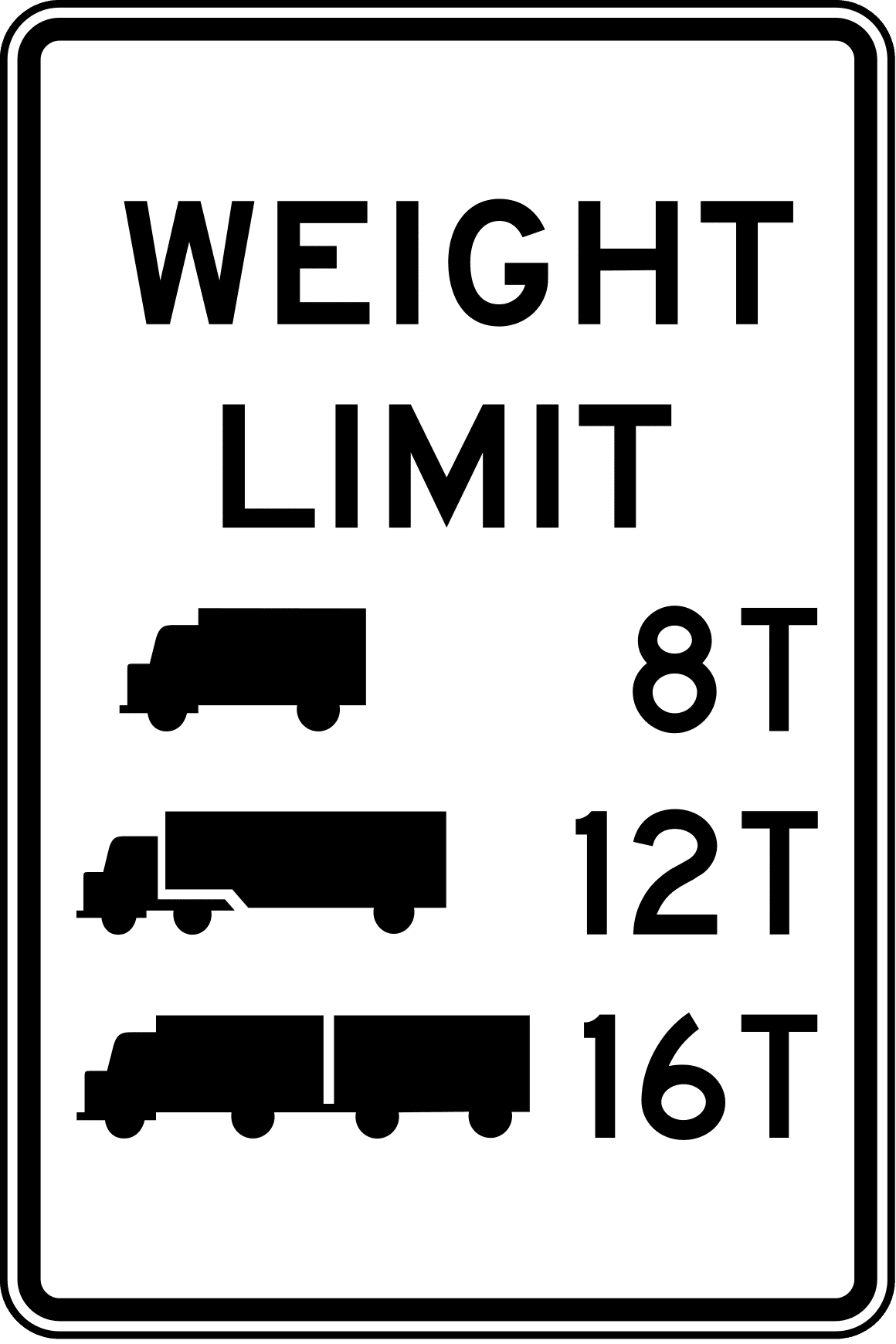 Vinyl Stickers - Weight Limit with Truck Symbols - Safety and Warning ...
