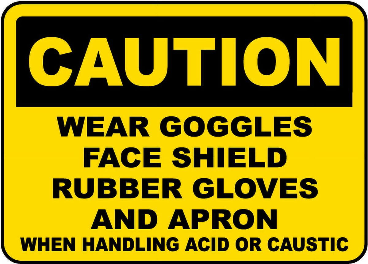 Vinyl Stickers - When Handling Acid or Caustic Sign - Safety and ...