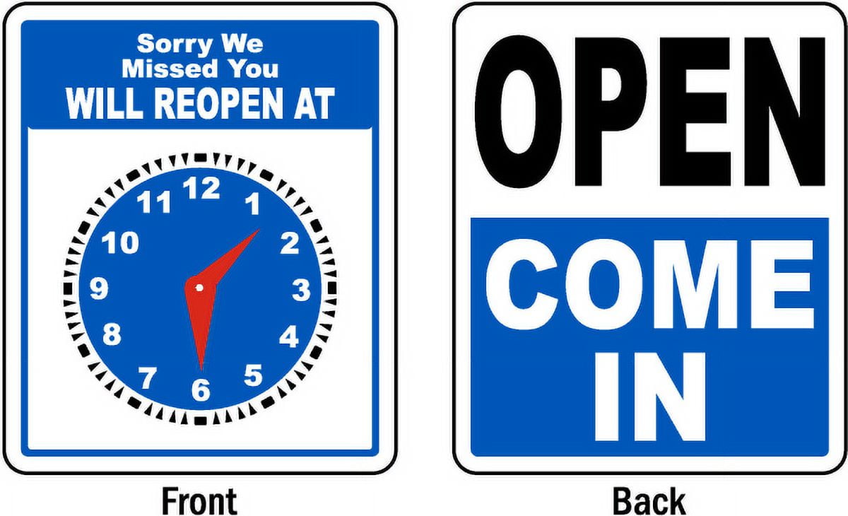 Vinyl Stickers - Will Reopen at/Open Come in Sign - Safety and Warning ...