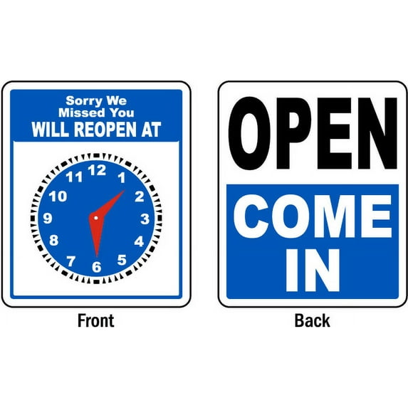 Vinyl Stickers - Will Reopen at/Open Come in Sign - Safety and Warning ...