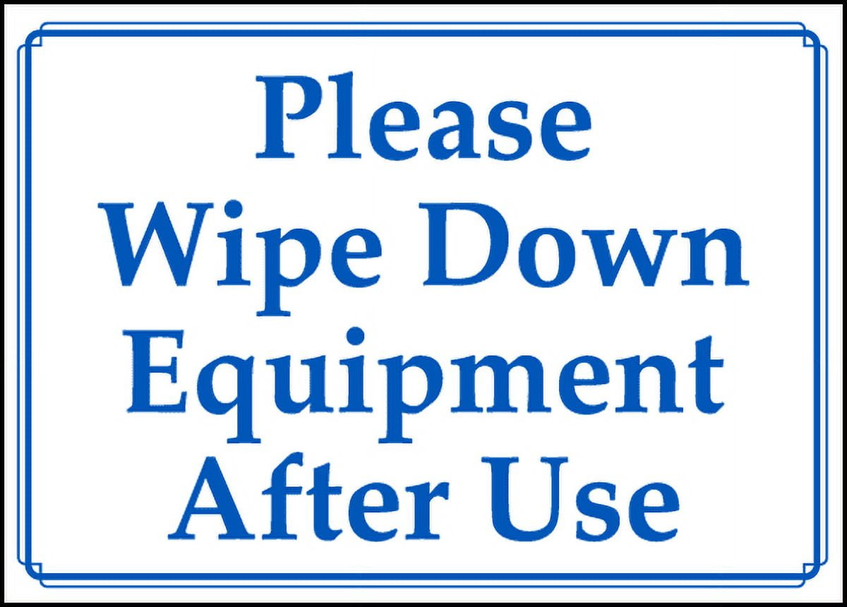 Vinyl Stickers - Wipe Equipment After Use Sign - Safety and Warning ...
