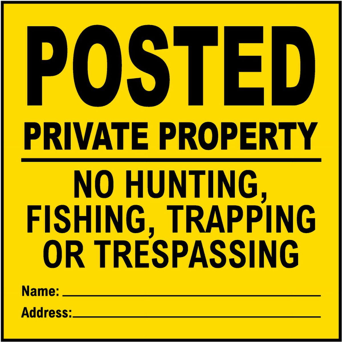 Vinyl Stickers - Yellow Posted Private Property Sign A8 - Safety and ...