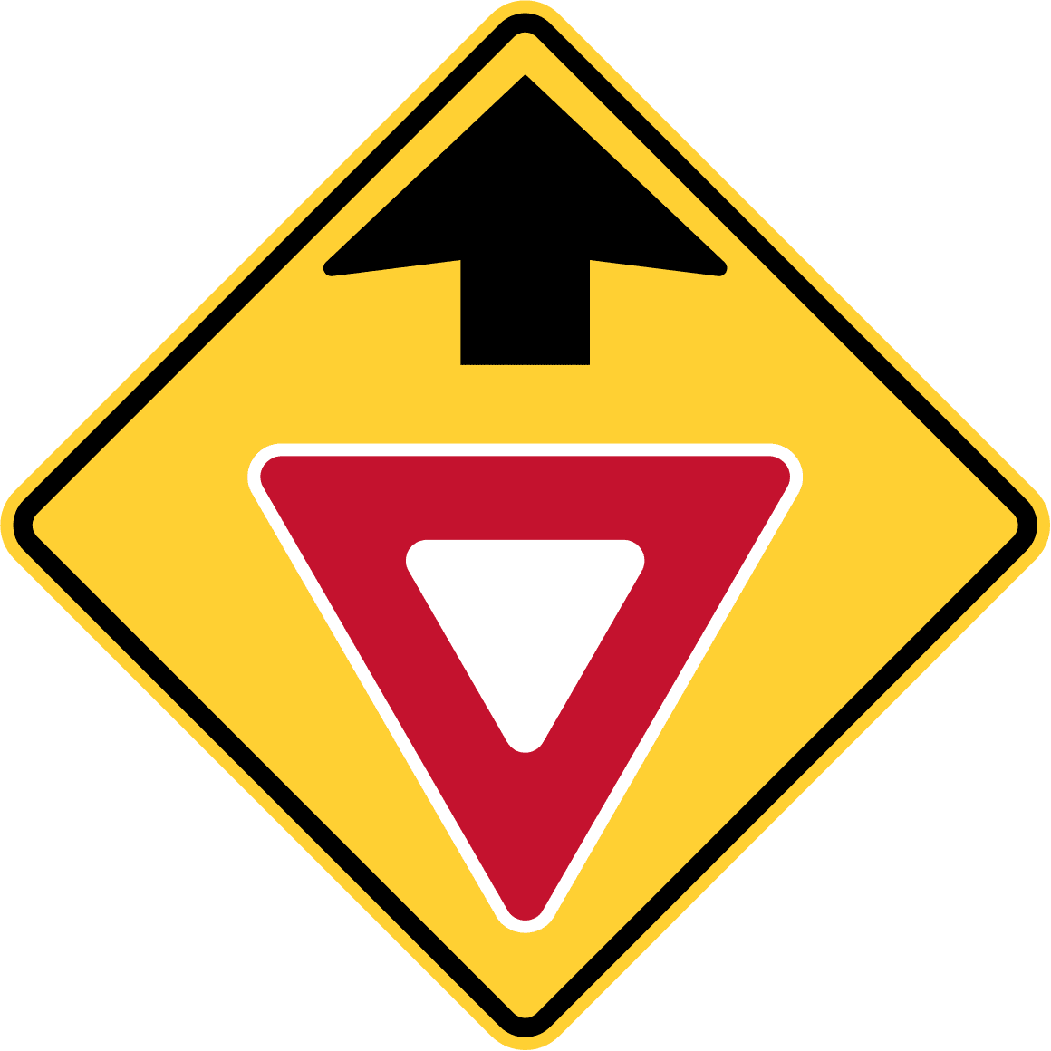 Vinyl Stickers - Yield Ahead - Safety and Warning Warehouse Signs ...