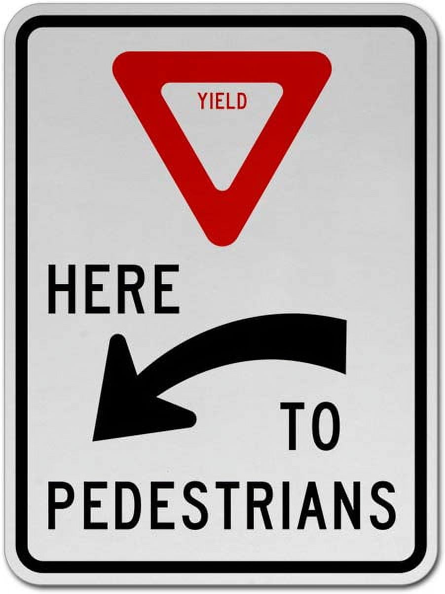 Vinyl Stickers - Yield Here to Pedestrians Sign 2 - Safety and Warning ...