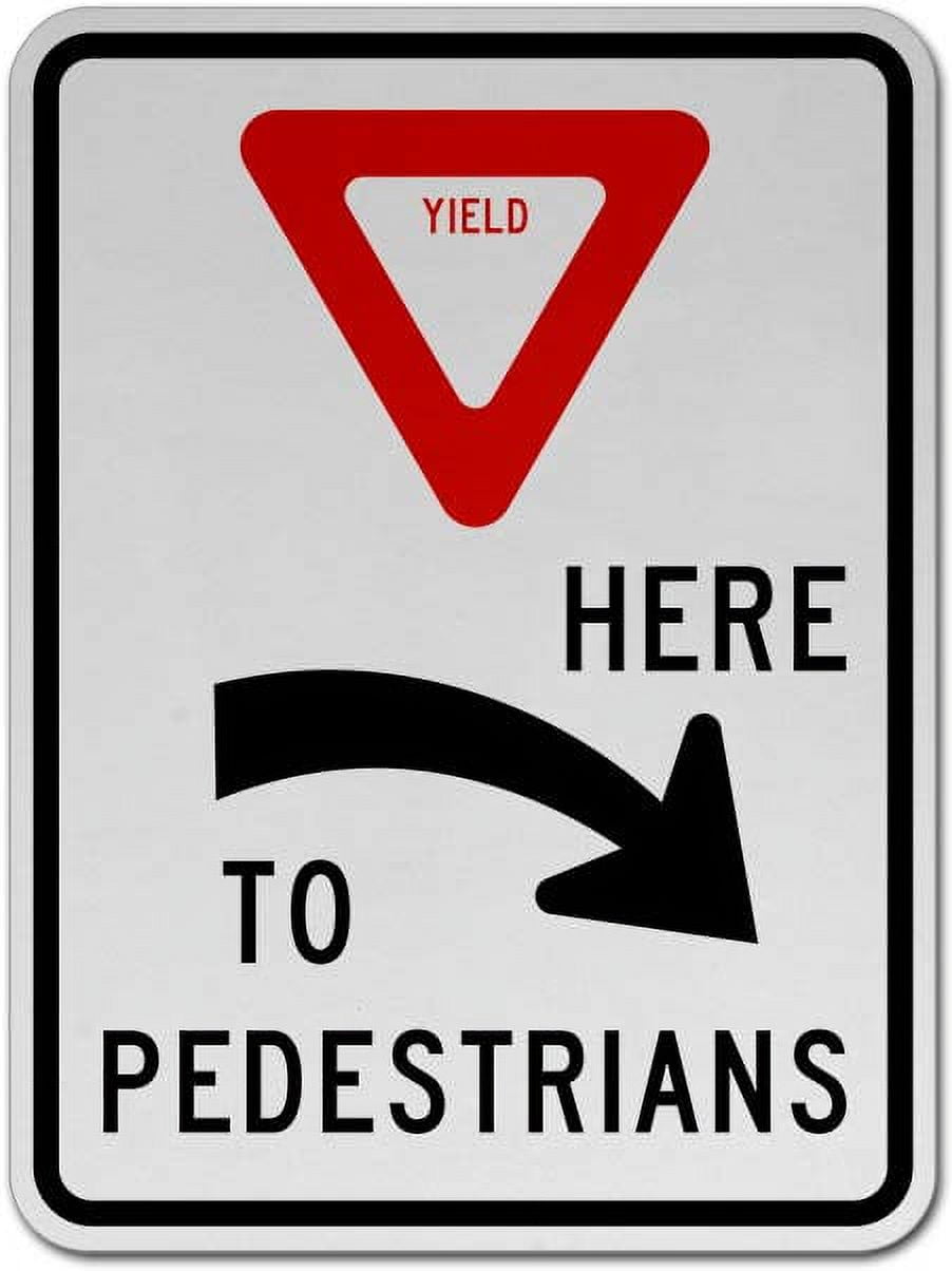 Vinyl Stickers - Yield Here to Pedestrians Sign 3 - Safety and Warning ...