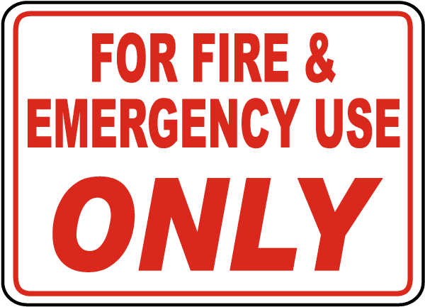 Vinyl Stickers - for Fire & Emergency Use Only Sign - Safety and ...