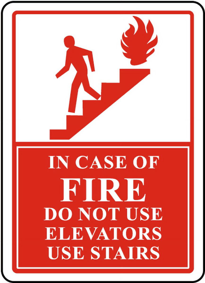Vinyl Stickers - in Case of Fire Do Not Use Elevators Sign Y6 - Safety ...