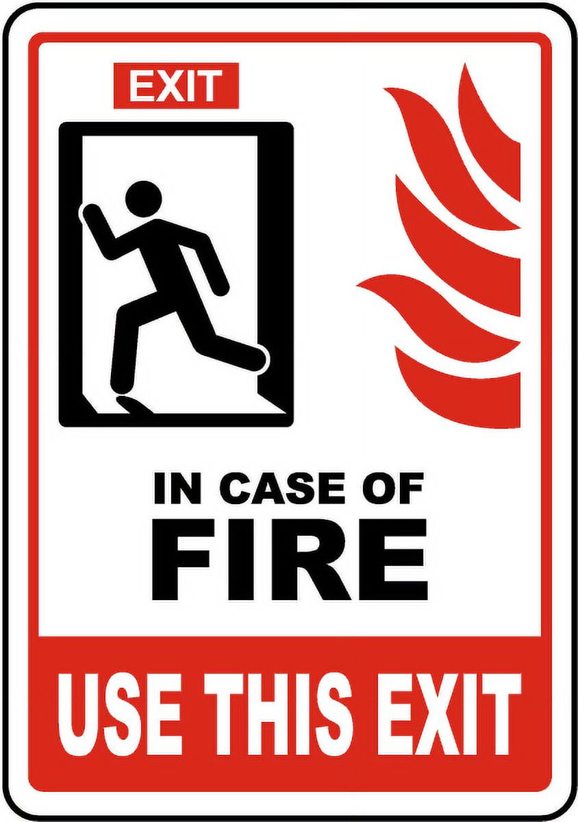 Vinyl Stickers - in Case of Fire Use This Exit Sign - Safety and ...