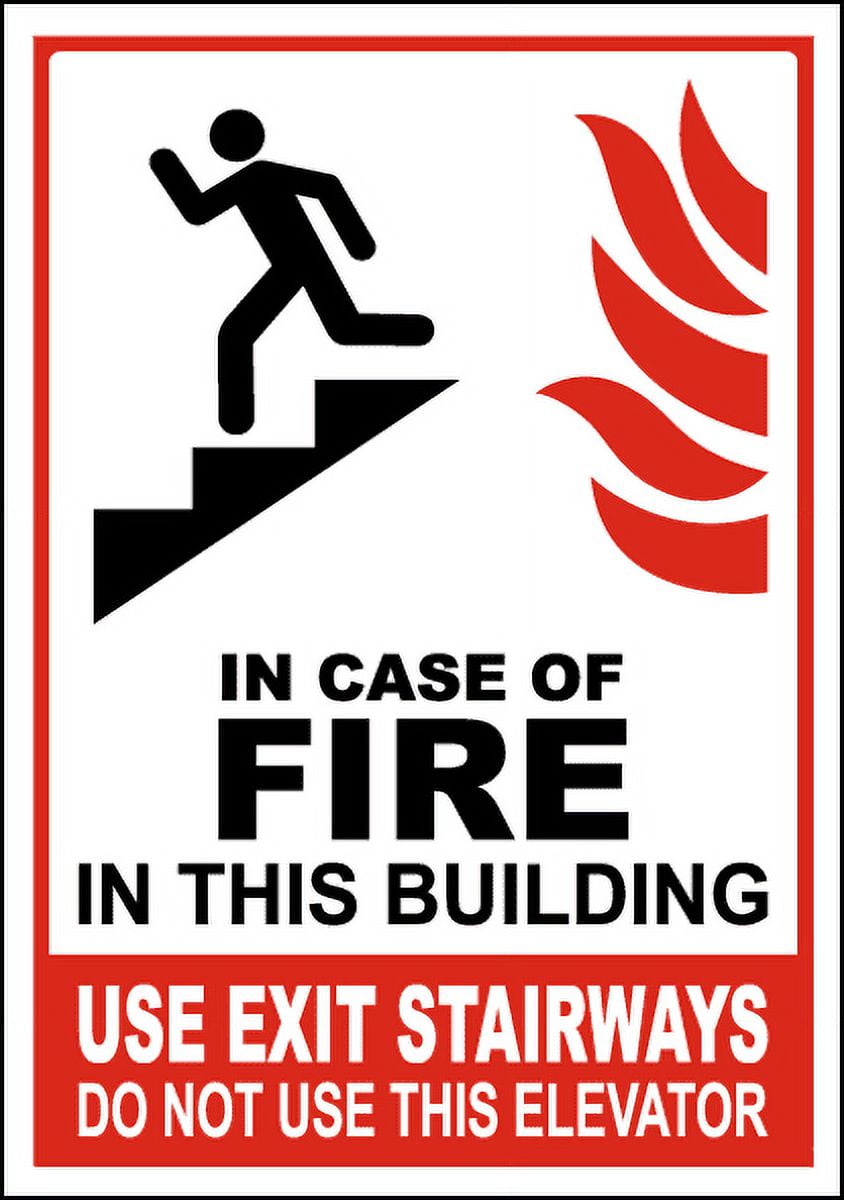 Vinyl Stickers - in Case of Fire in This Building Sign - Safety and ...
