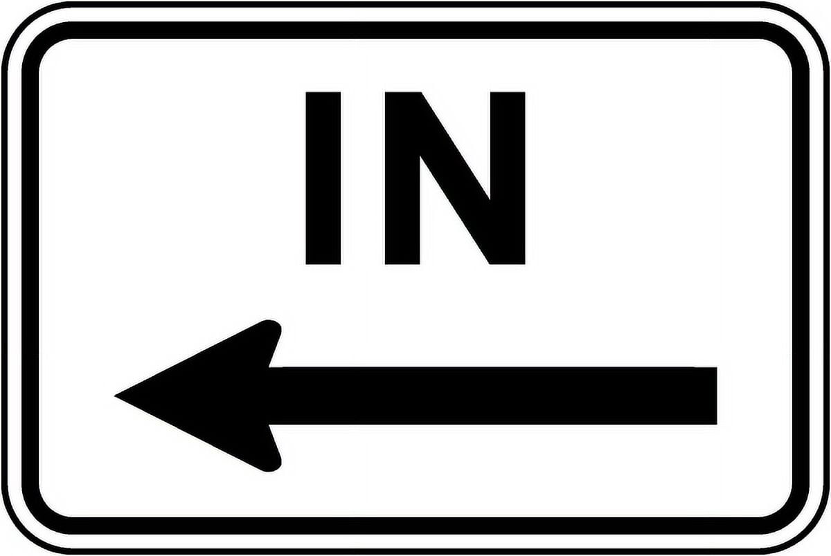 Vinyl Stickers - in (Left Arrow) Sign - Safety and Warning Warehouse ...