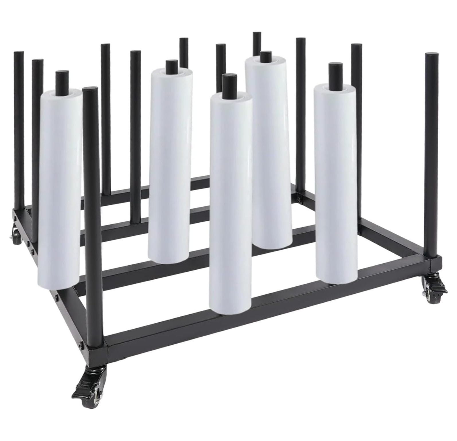 Vinyl Storage Cart Mobile Rack, 16 Roll Capacity Vinyl Roll Holder ...