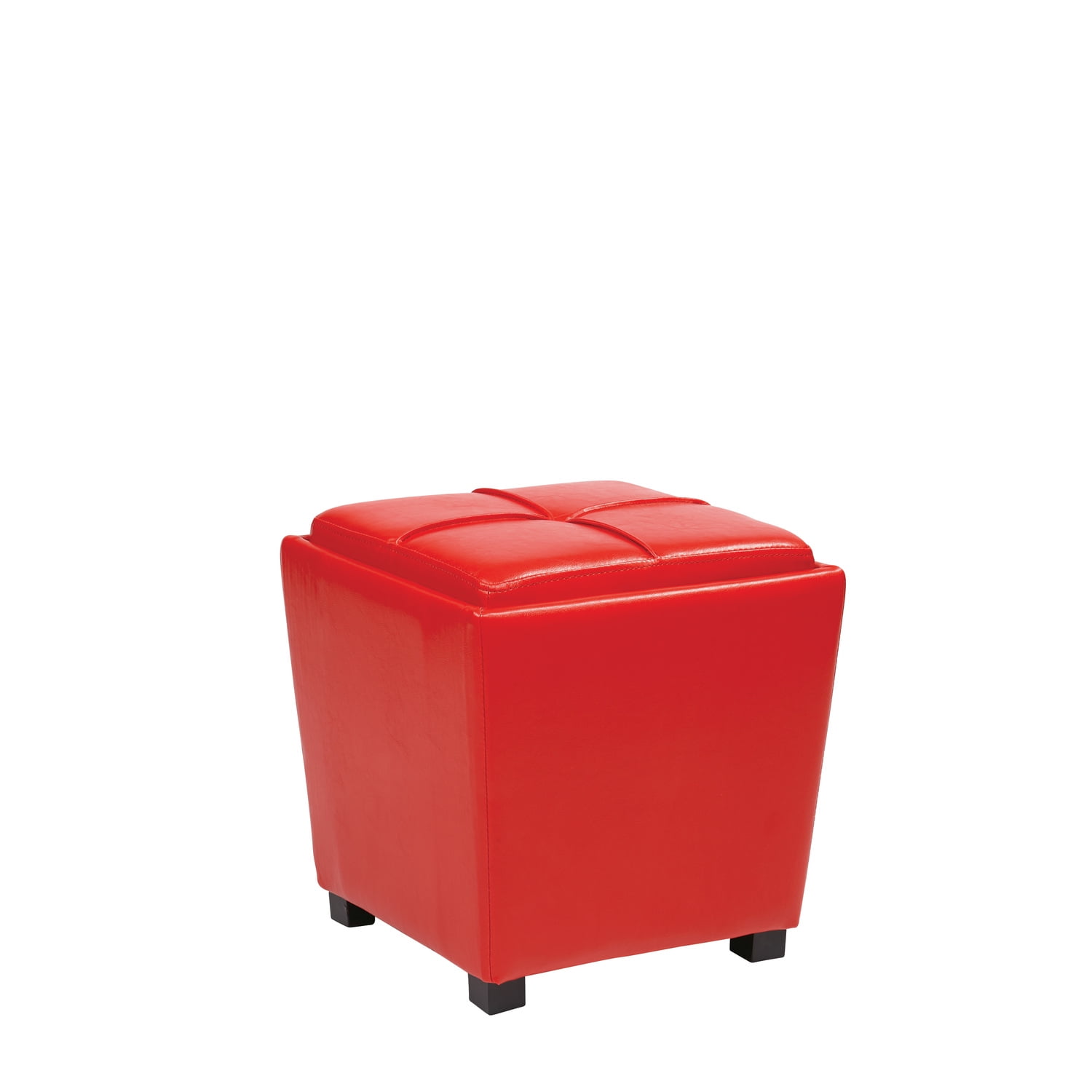Vinyl Storage Ottoman, Multiple Colors - Walmart.com