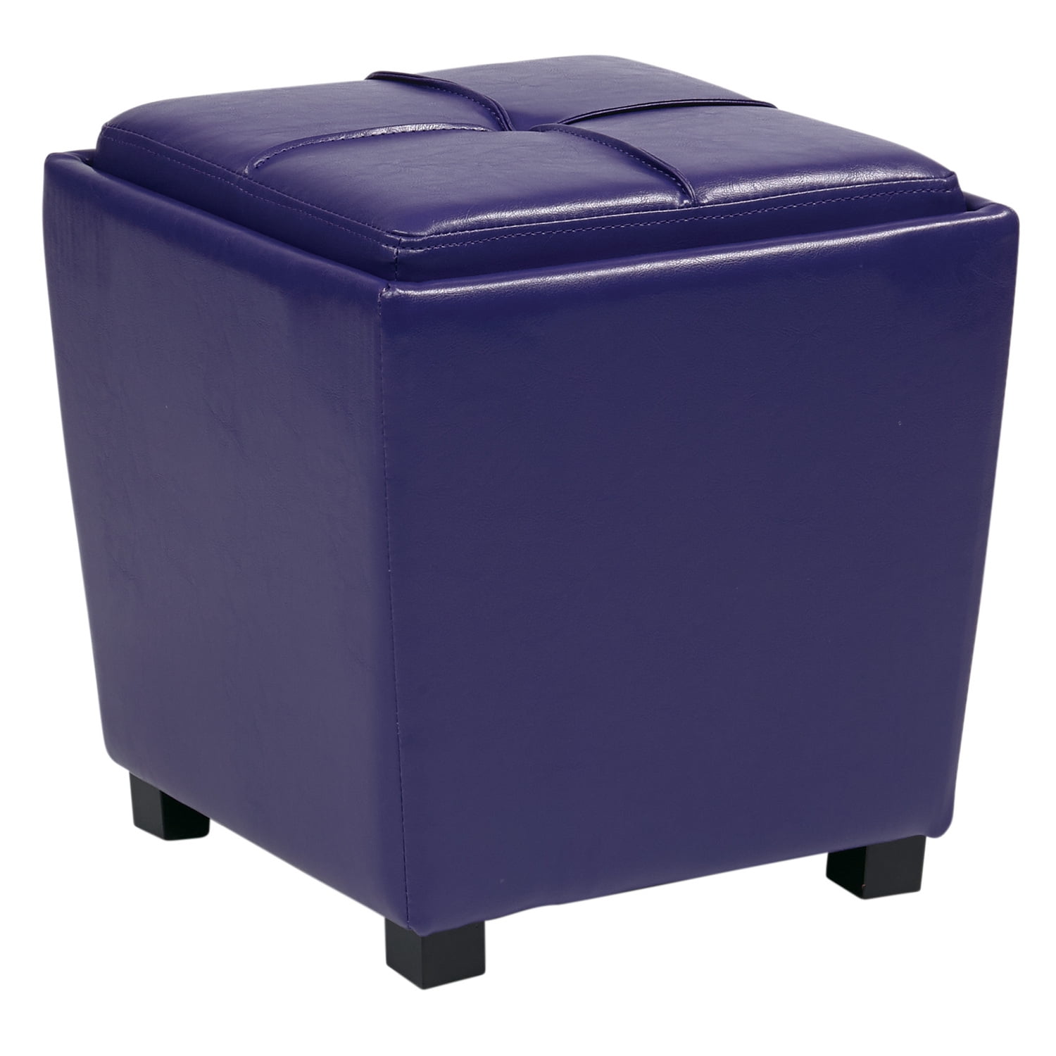 Vinyl Storage Ottoman, Multiple Colors - Walmart.com