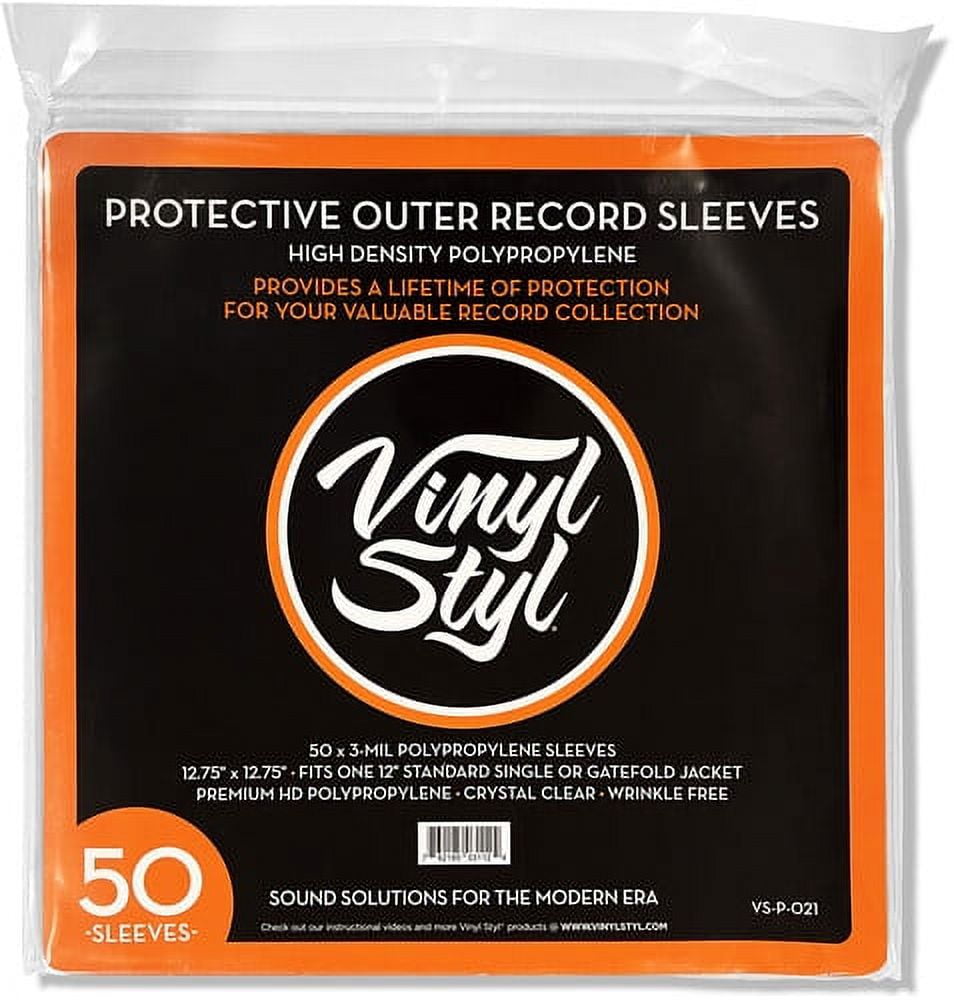 Vinyl Styl 12 Inch Outer Record Sleeves, Easy Open, Crystal Clear, 50 ...