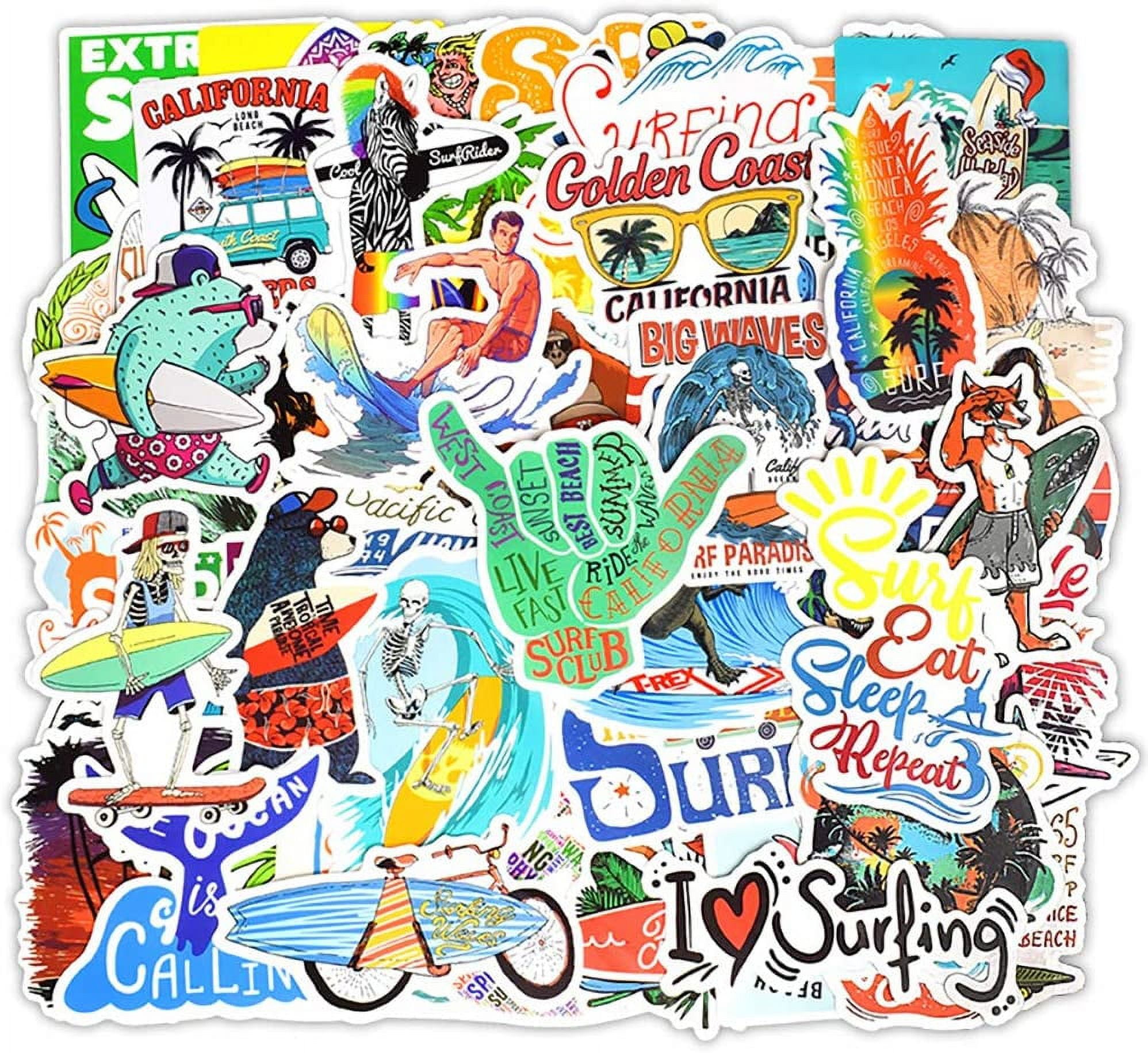 Vinyl Surfboard Stickers Surfing Sports Stickers 50 Pcs Laptop Surfing ...