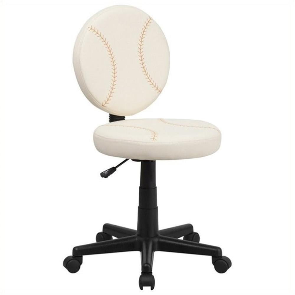 Vinyl Swivel Baseball Office Task Chair in Cream - Walmart.com