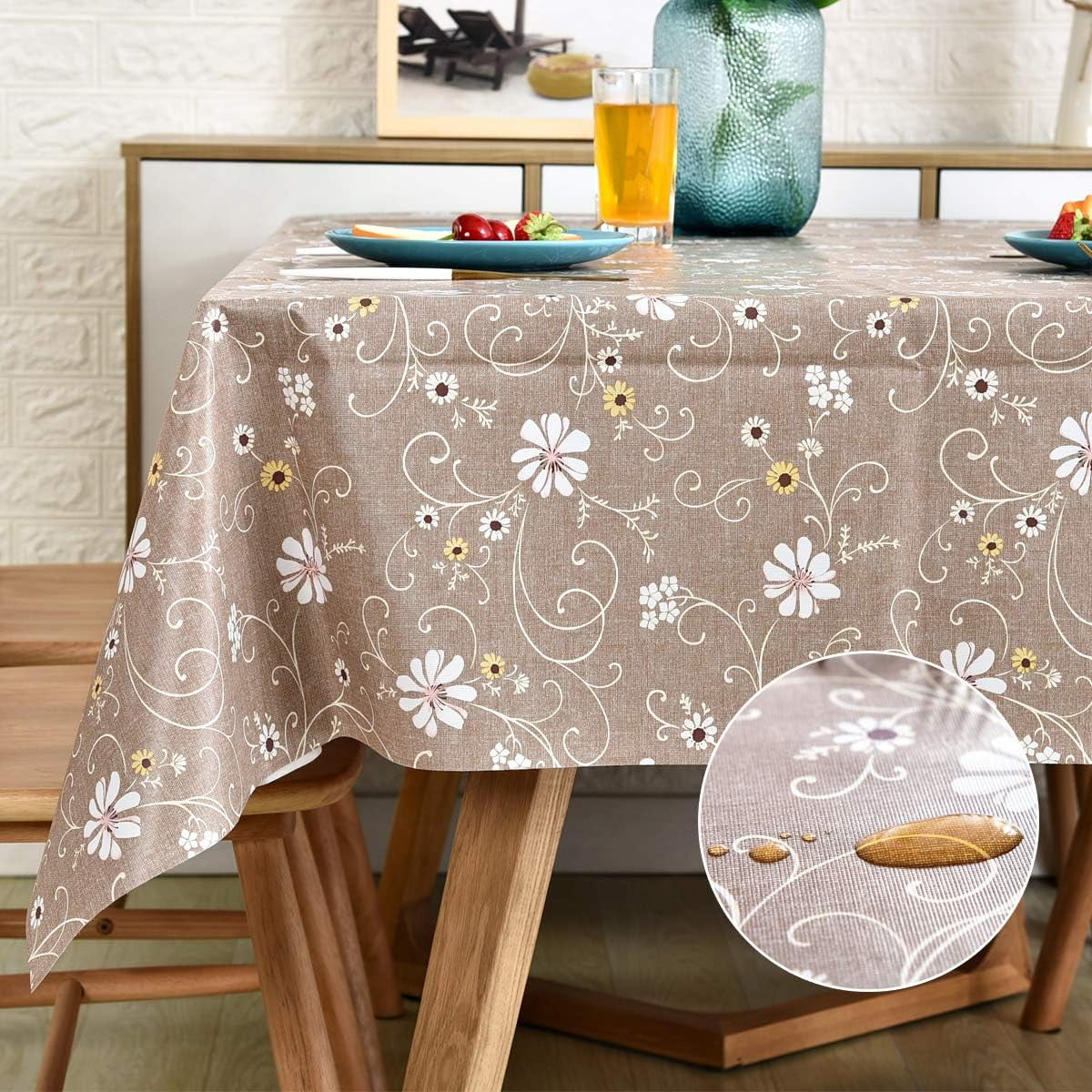 Vinyl Table Cloth Cover Small Square Table, Plastic PVC Waterproof ...