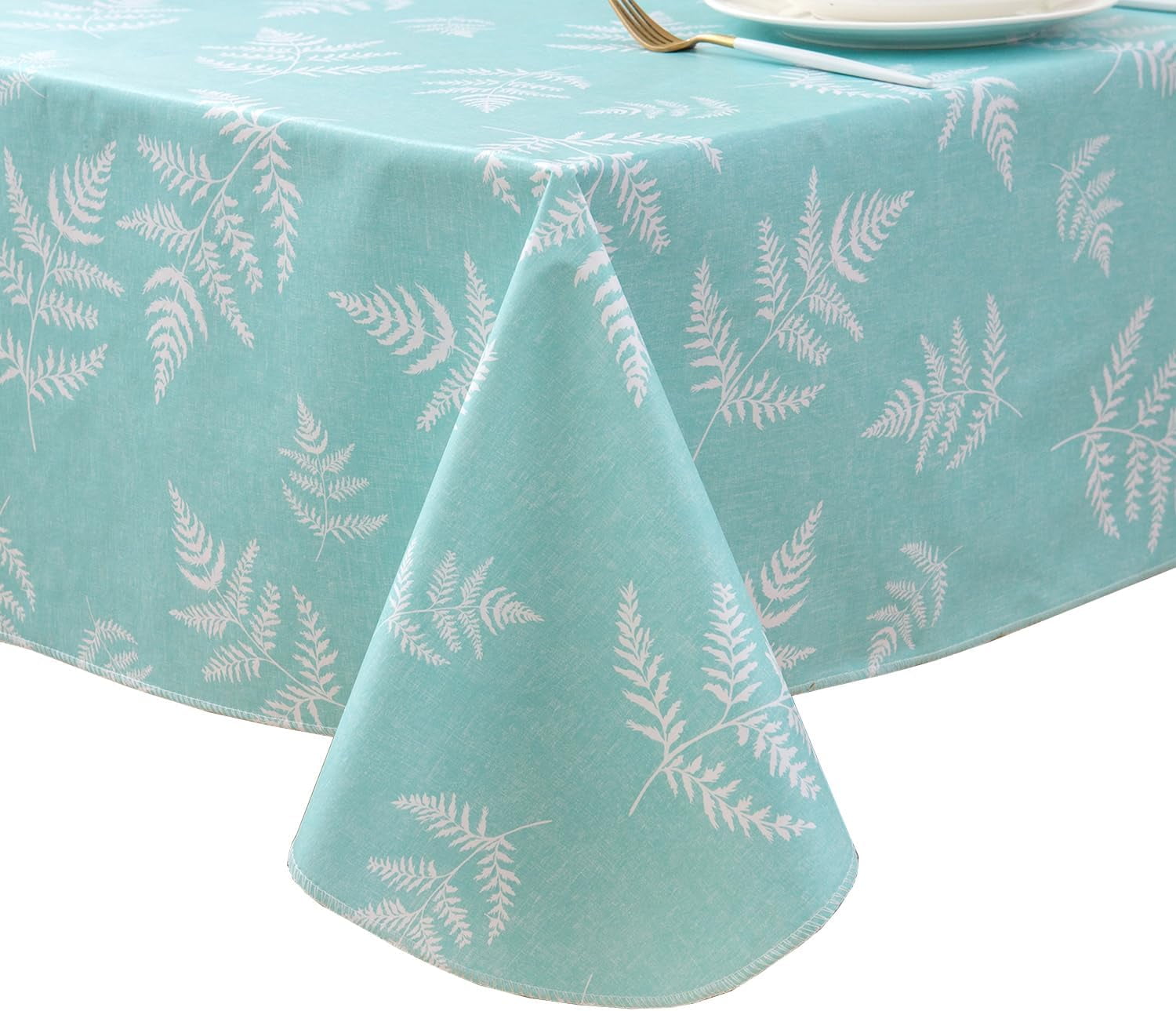 Vinyl Tablecloth with Flannel Backed Waterproof Oil-Proof PVC Table ...