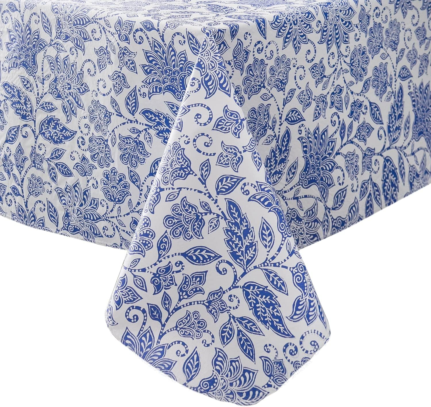 Vinyl Tablecloth with Flannel Backed Waterproof Oil-Proof PVC Table ...