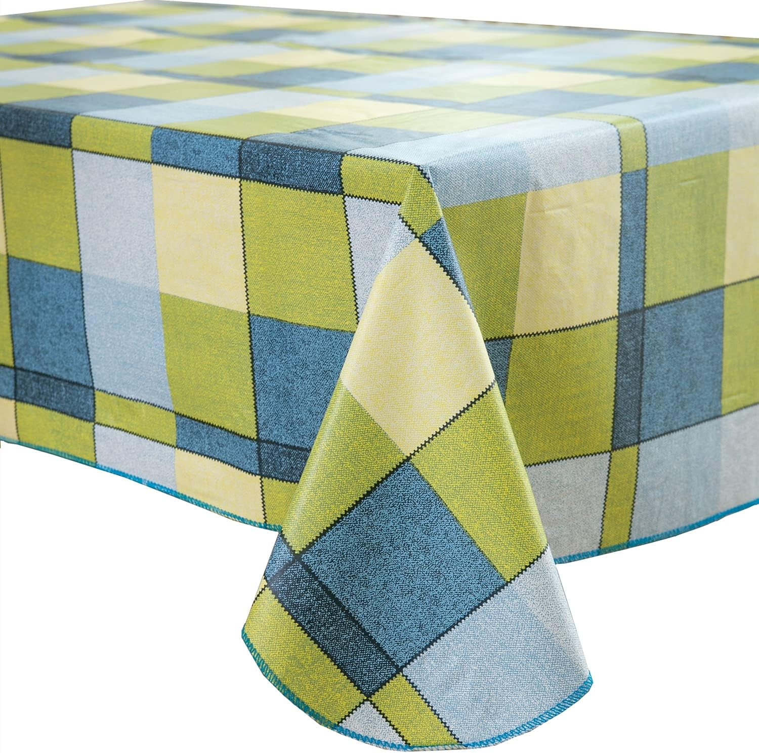 Vinyl Tablecloth with Flannel Backed Waterproof Oil-Proof PVC Table ...