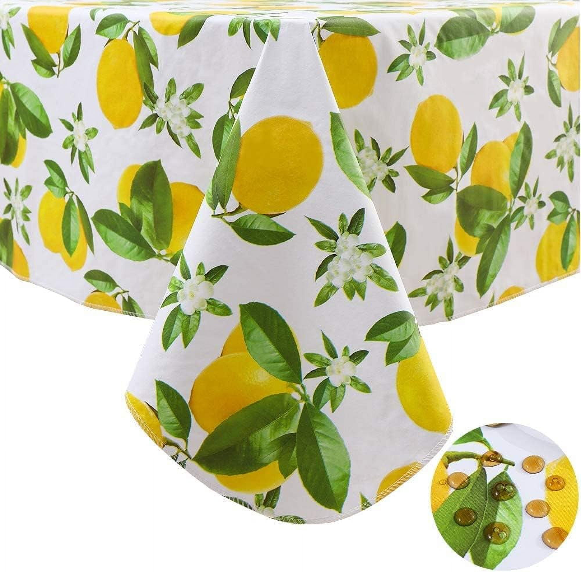 Vinyl Tablecloth with Flannel Backed Waterproof Oil-Proof PVC Table ...