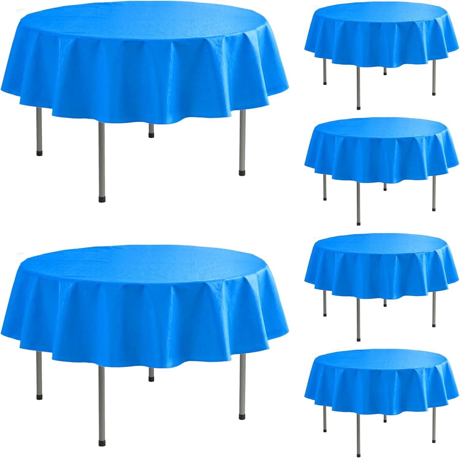 Vinyl Tablecloth with Flannel Backing-6 Pack White 60x102 Inch Outdoor ...