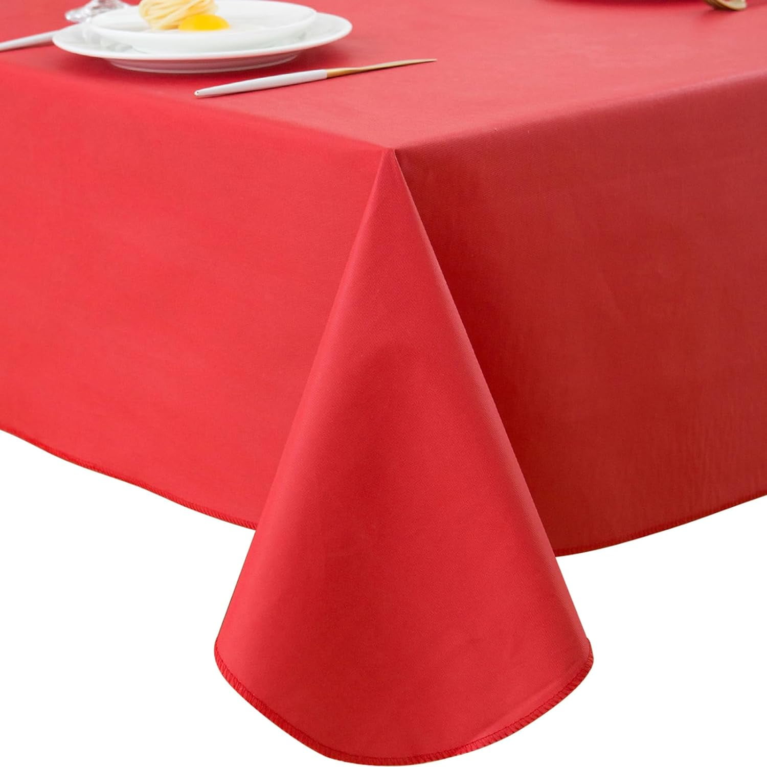 Vinyl Tablecloth with Flannel Backing Rectangle Waterproof Oil-Proof ...