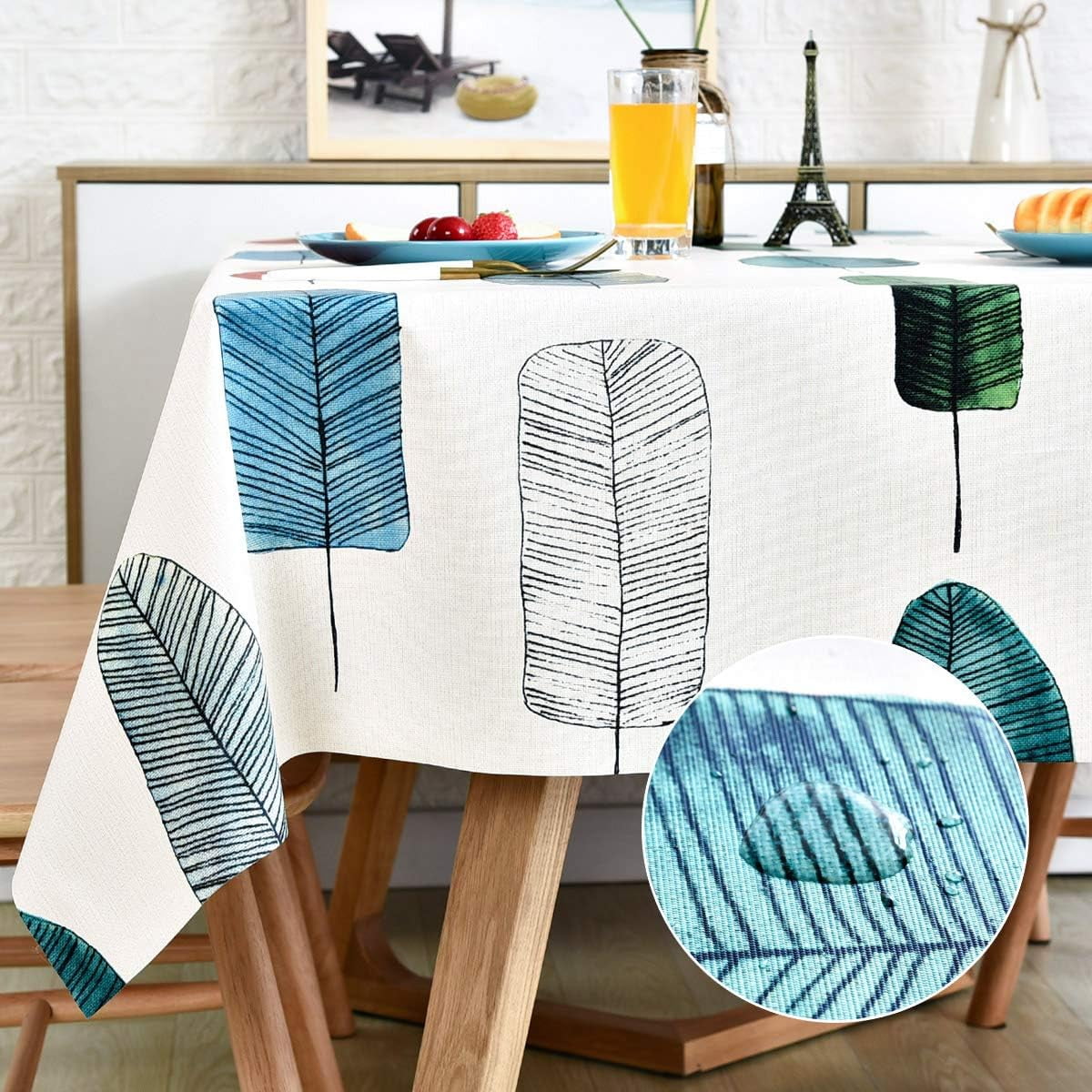 Vinyl Tablecloth Wipeable Oilcloth Tablecloth Rectangle PVC Heavy Duty ...